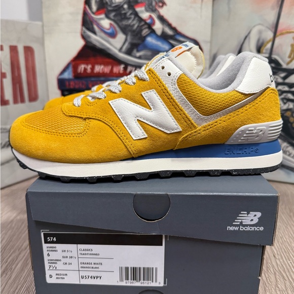 New Balance | Shoes | New Balance 574 Marmalade Yellow Sea Salt Unisex ...